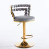 Red Barrel Studio® Stylish Grey Bar Chairs With Golden Iron Tube Legs ...