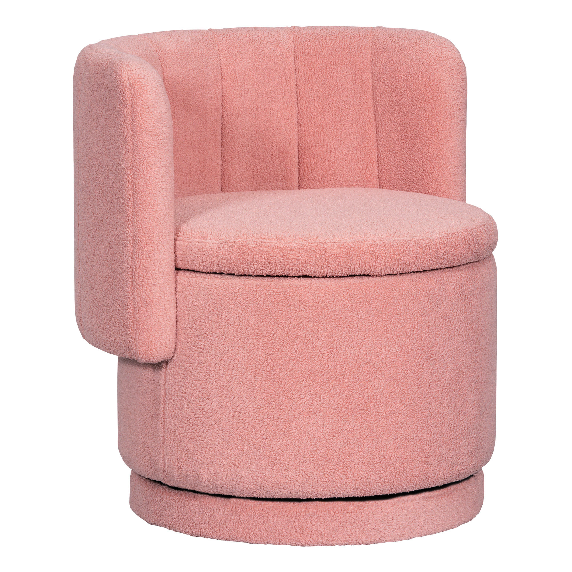 Wovilo 360 Degree Swivel Storage Chair, Pink Boucle, For Bedroom And ...