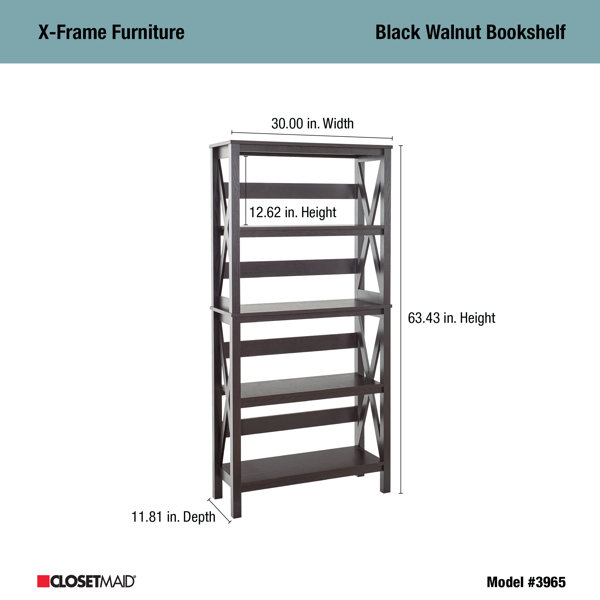 ClosetMaid X-Frame Furniture 63.43" H x 30" W Etagere Bookcase ...