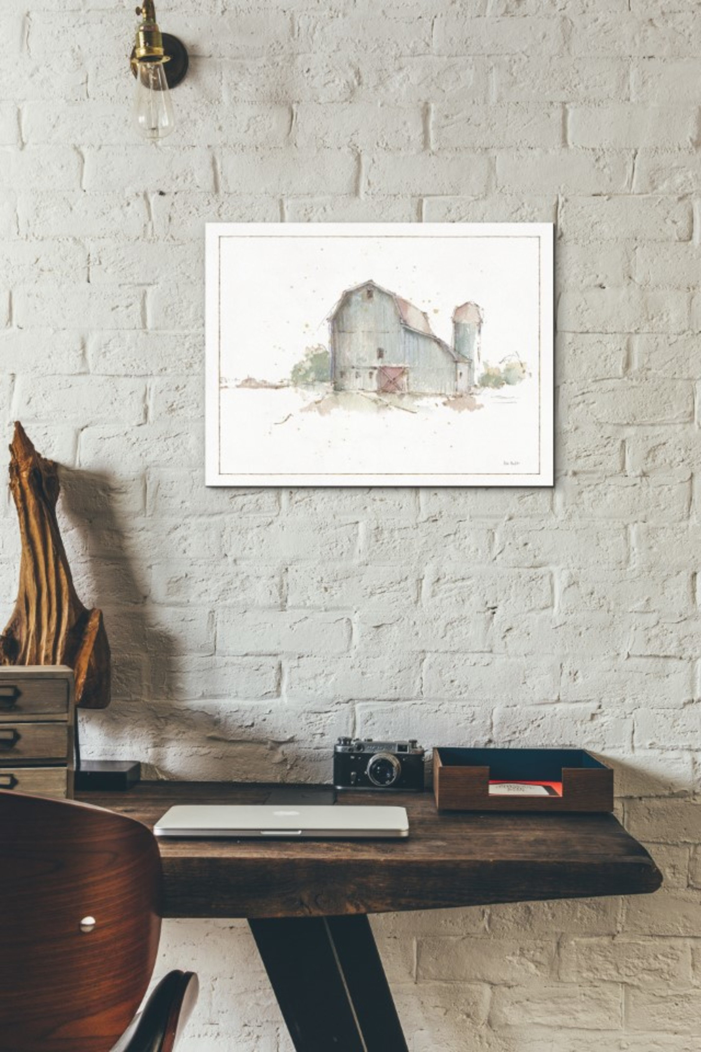 August Grove® 'Farm Friends XV Barn' Framed Watercolor Painting Print ...