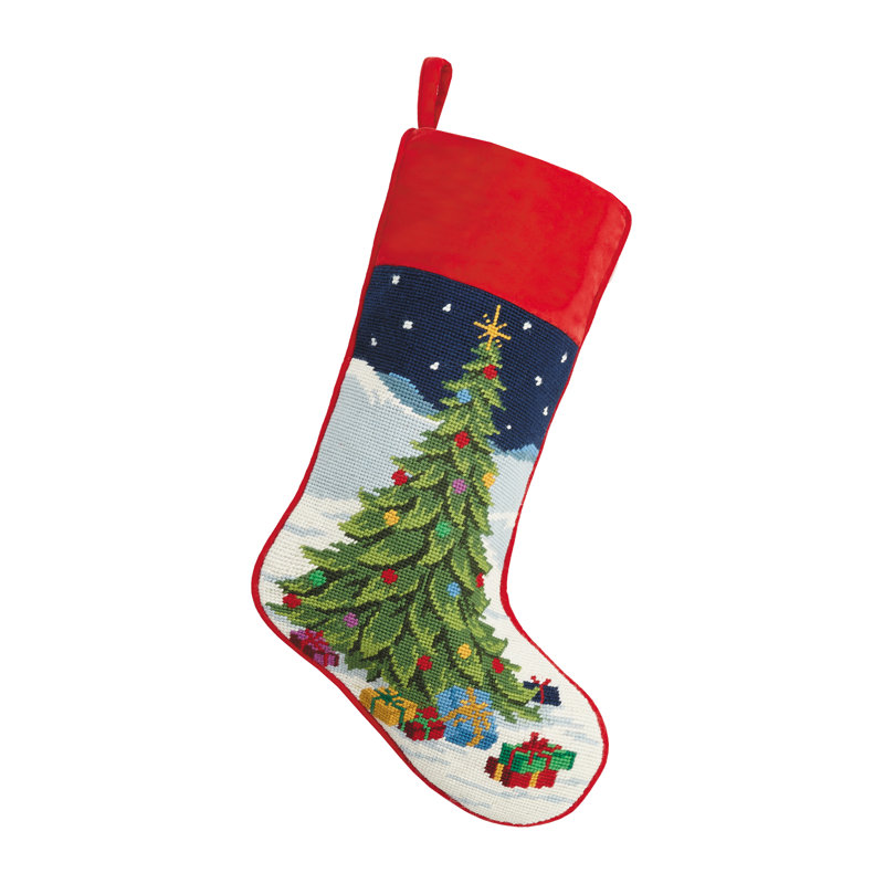 The Twillery Co.® Vermehr Tree with Presents Needlepoint Stocking ...
