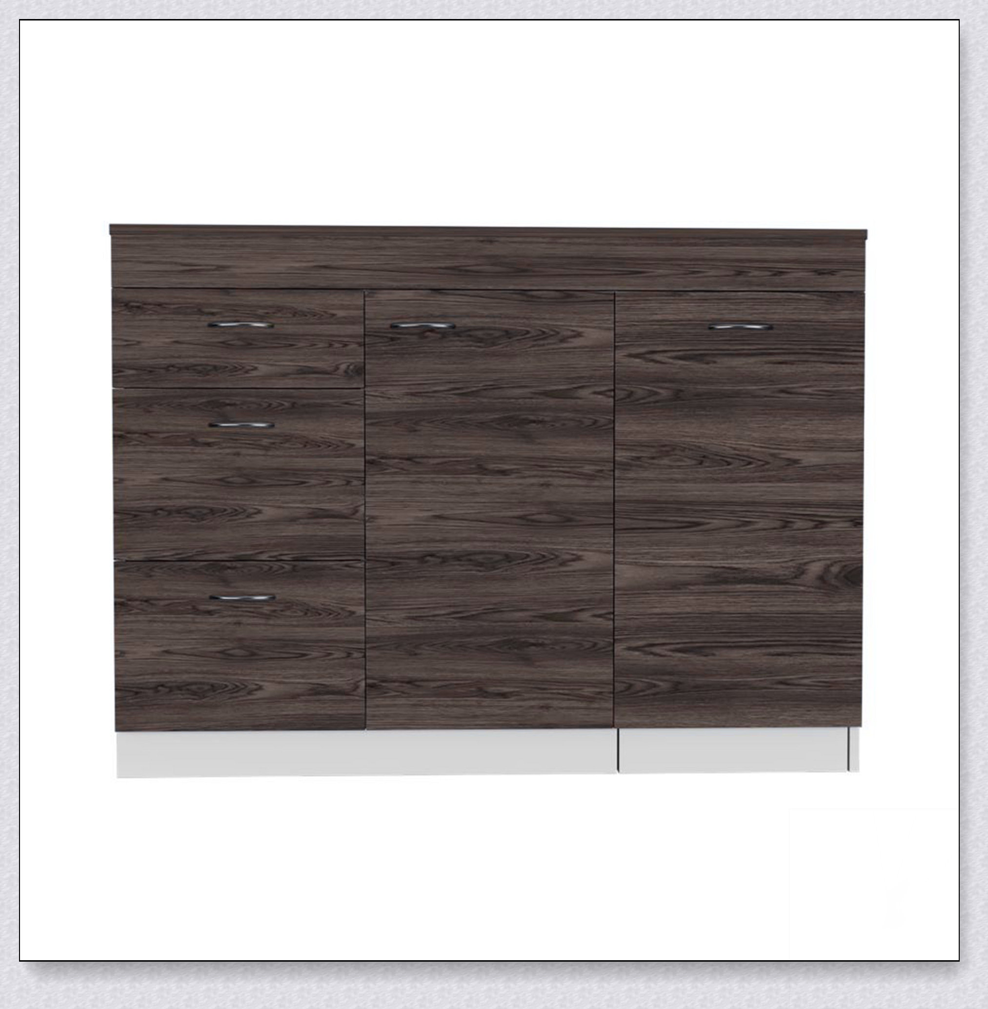 Think Urban Laurel 3-Drawer L-Shaped Convertible Kitchen Island with ...