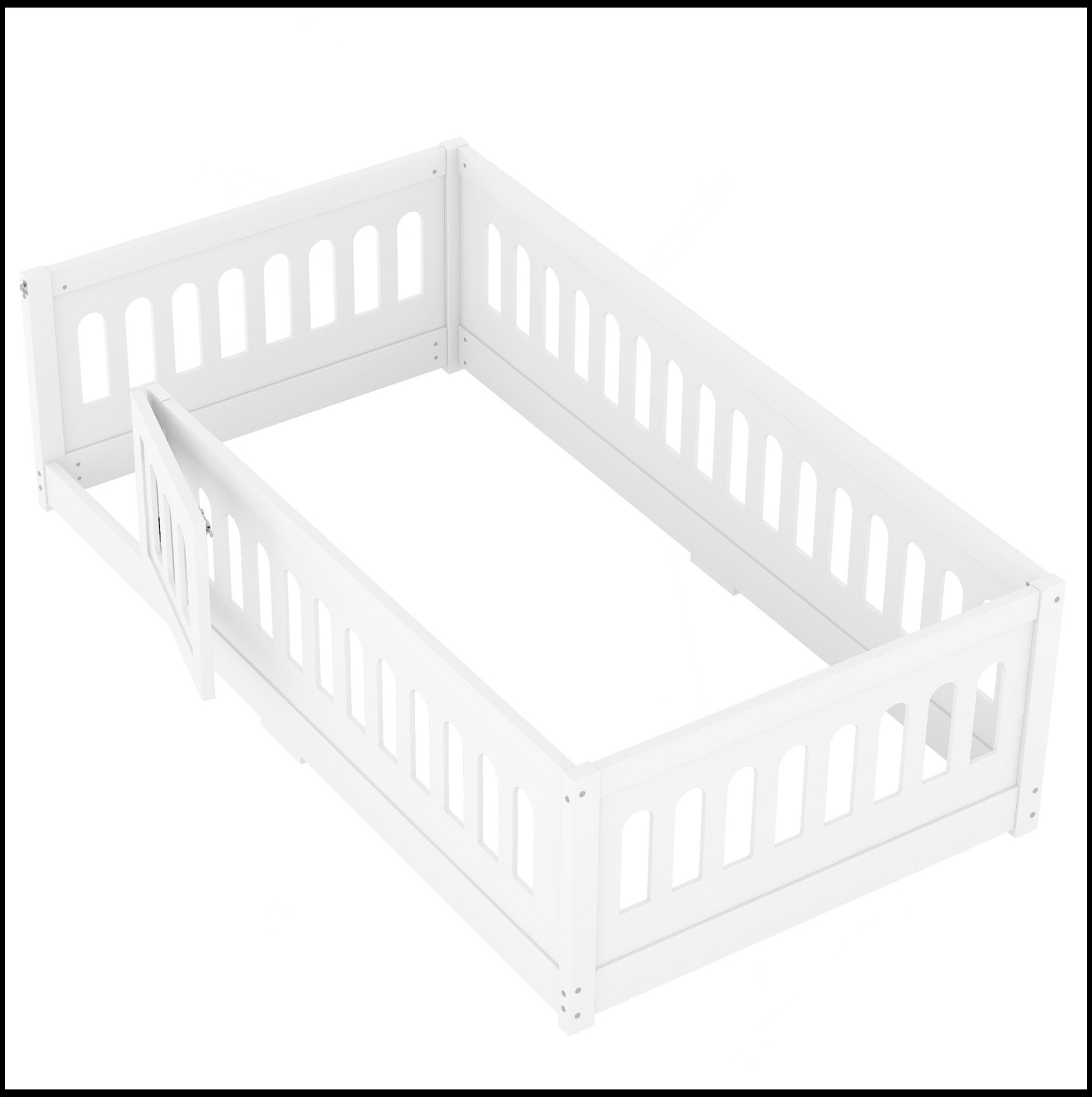 Ophelia & Co. Floor Bed With Heightened Safety Guardrails And Door ...