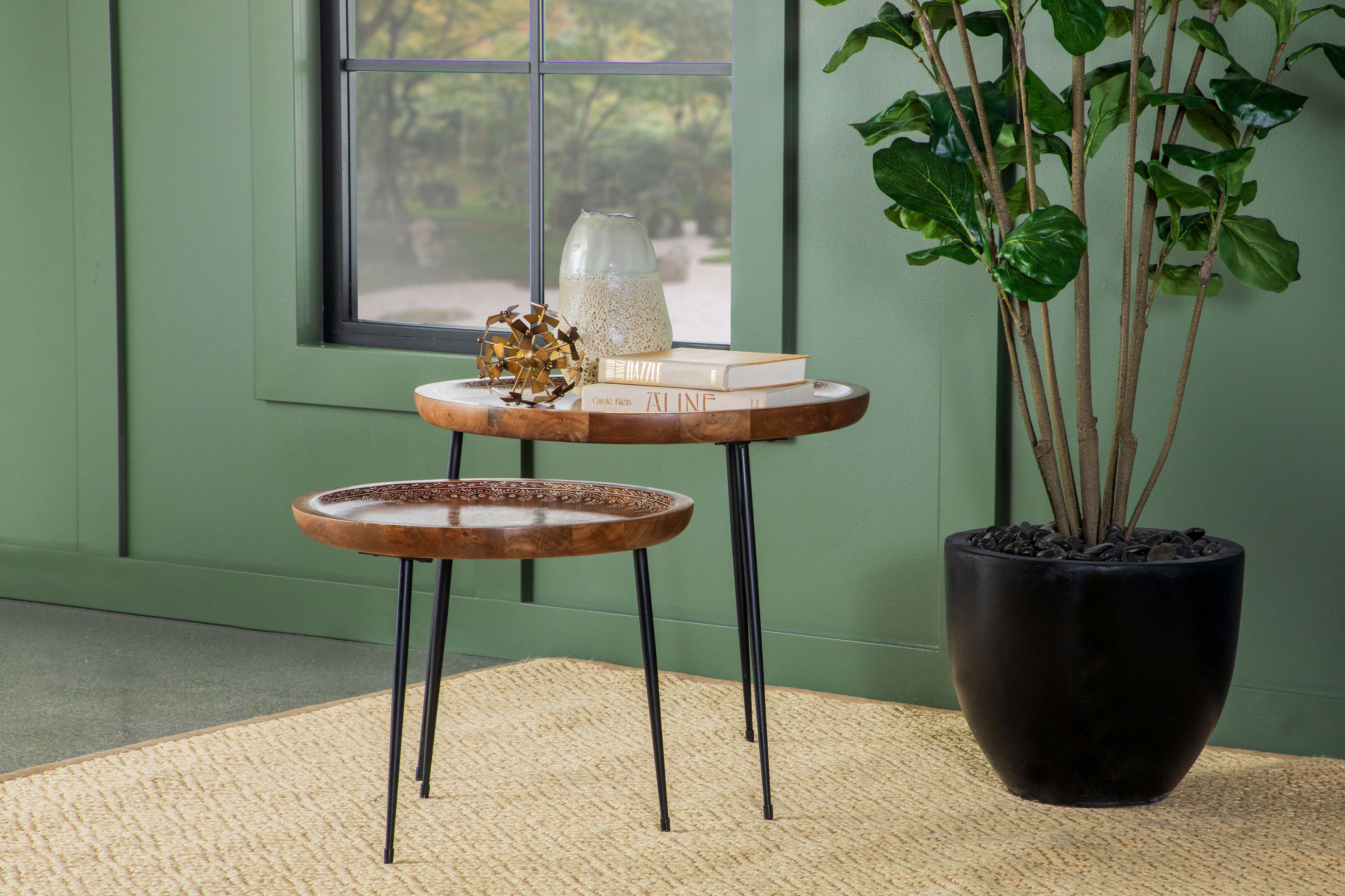 Ivy Bronx Nuala 2-piece Round Mango Wood Nesting Tables Honey - Wayfair ...