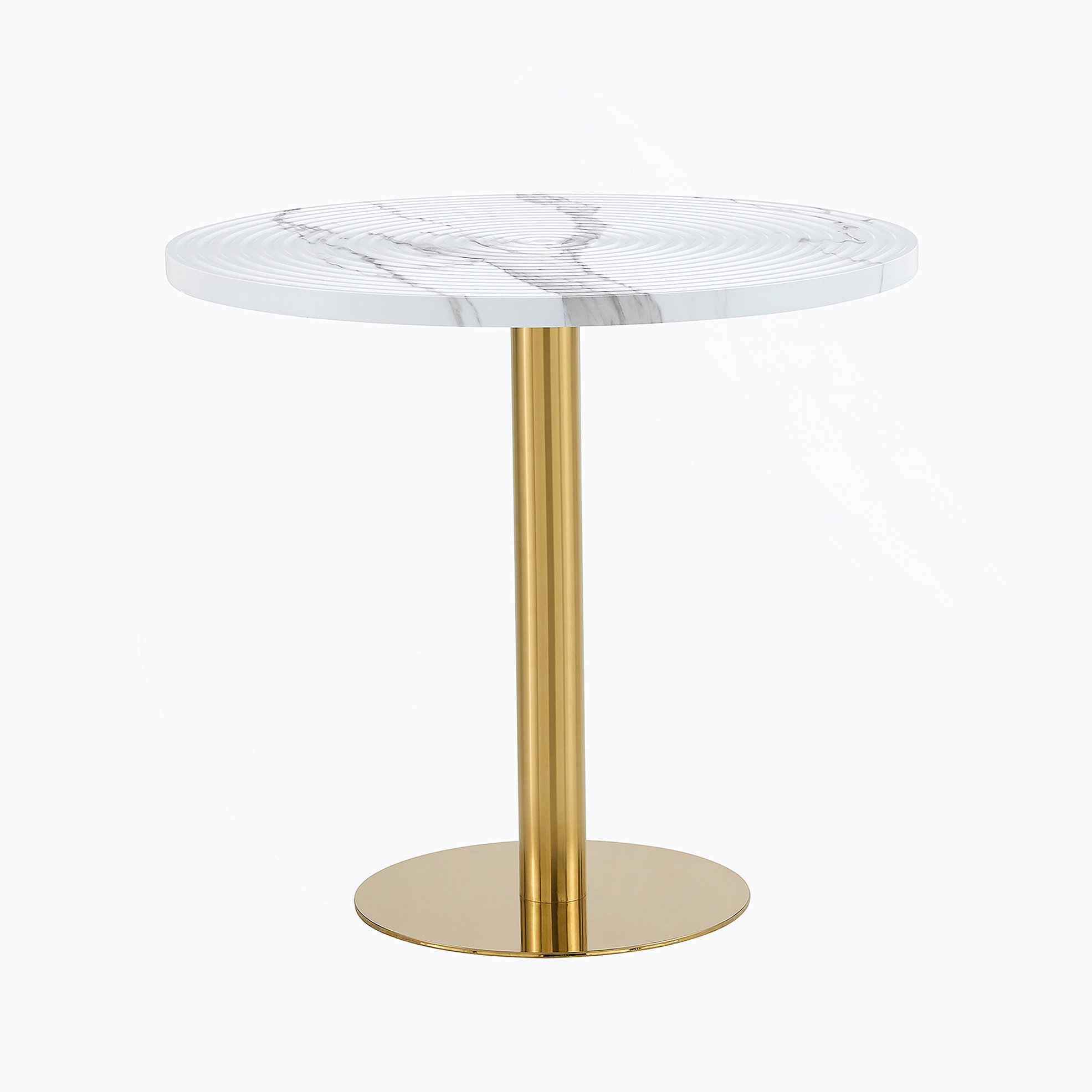Mercer41 Elegant White Marble Pattern Round Dining Table - Suction ...