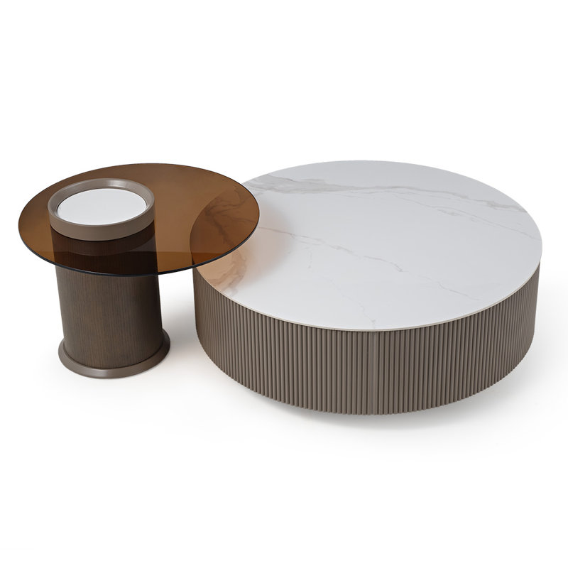 Corrigan Studio Modern Round White Nesting Coffee Table Set | Wayfair