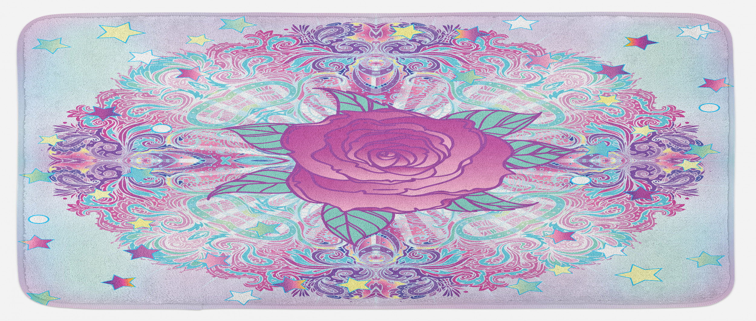 East Urban Home Psychedelic Mandala Inspired Round Rose 80S 90S Retro ...