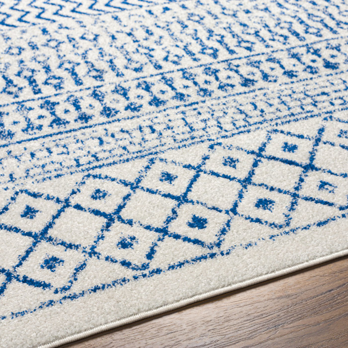 The Twillery Co.® Bernhard Global Blue/Ivory Area Rug & Reviews | Wayfair