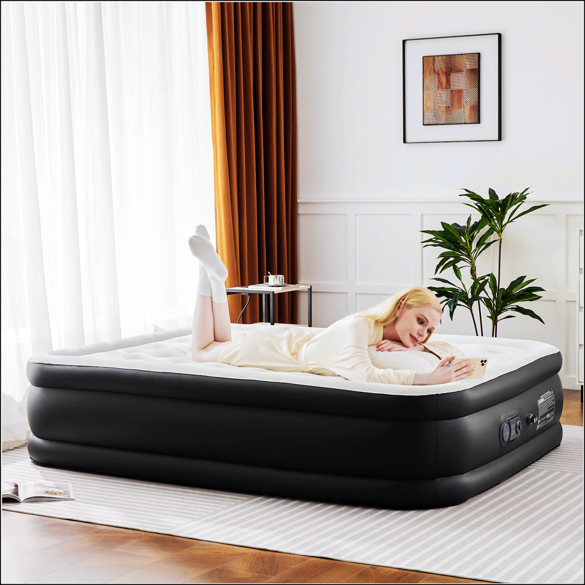 Ebern Designs Inflatable Air Mattress With Built-In Pump | Wayfair