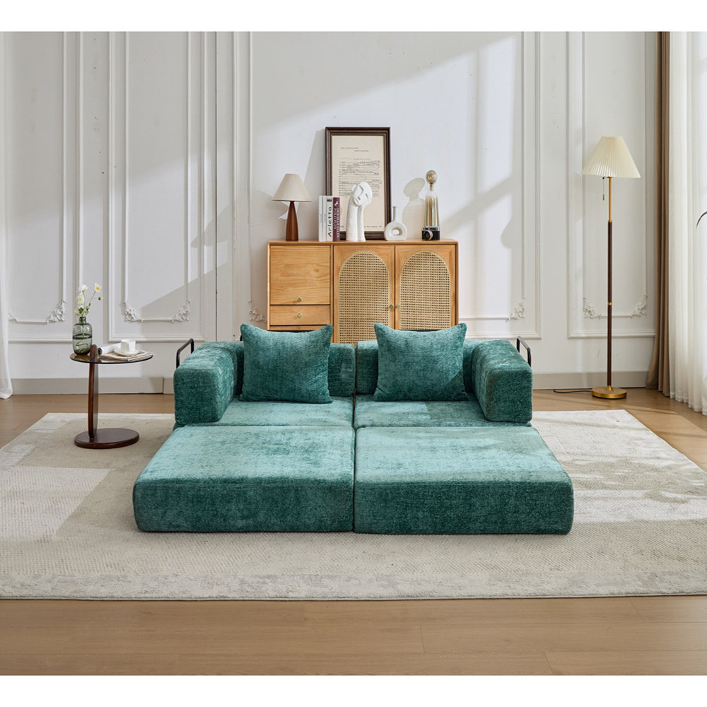 House of Hampton® Compression Sofa,Convertible Floor Sofa Bed with ...