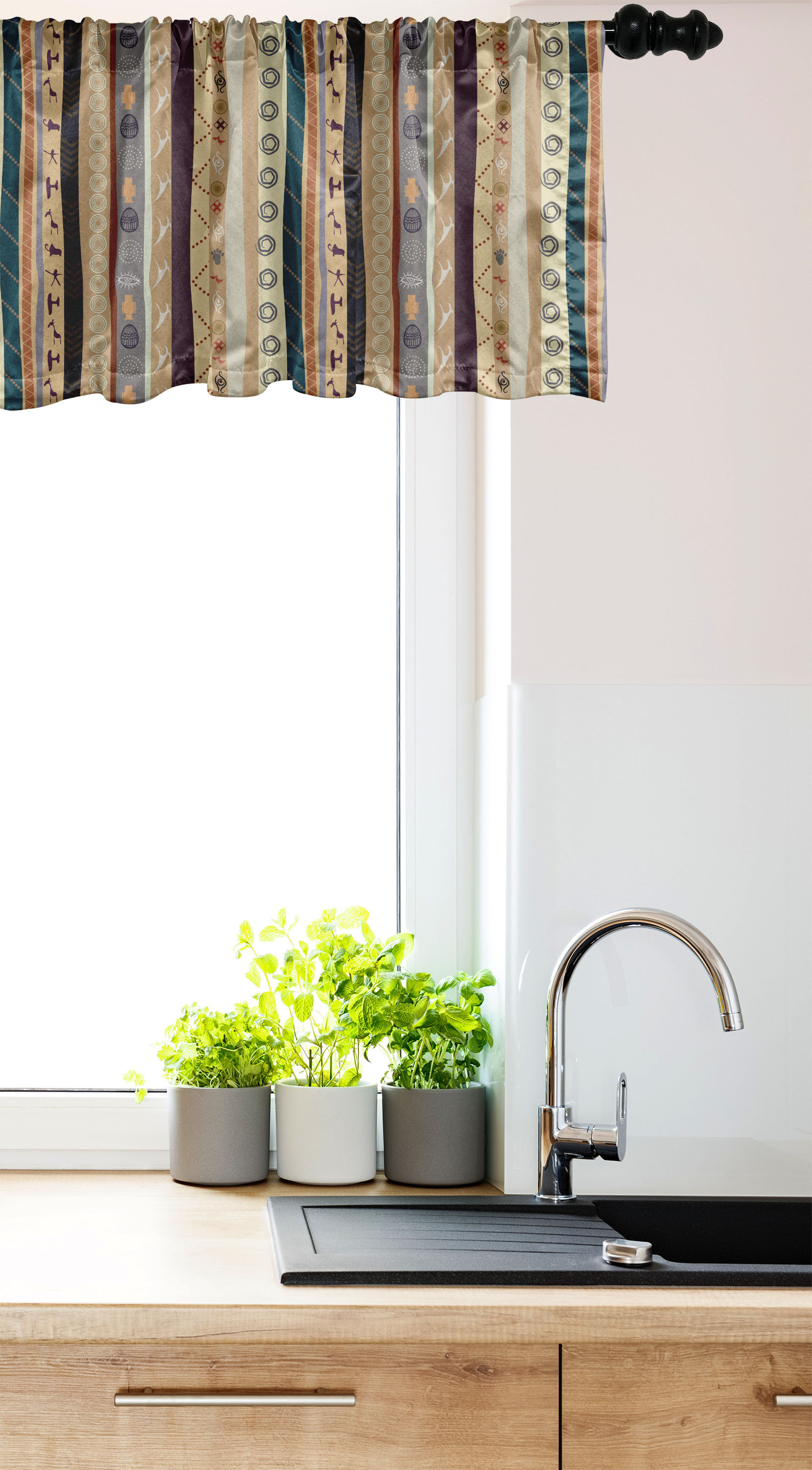 Ambesonne Vintage Valance Pack of 2 Traditional Ornaments Multicolor ...