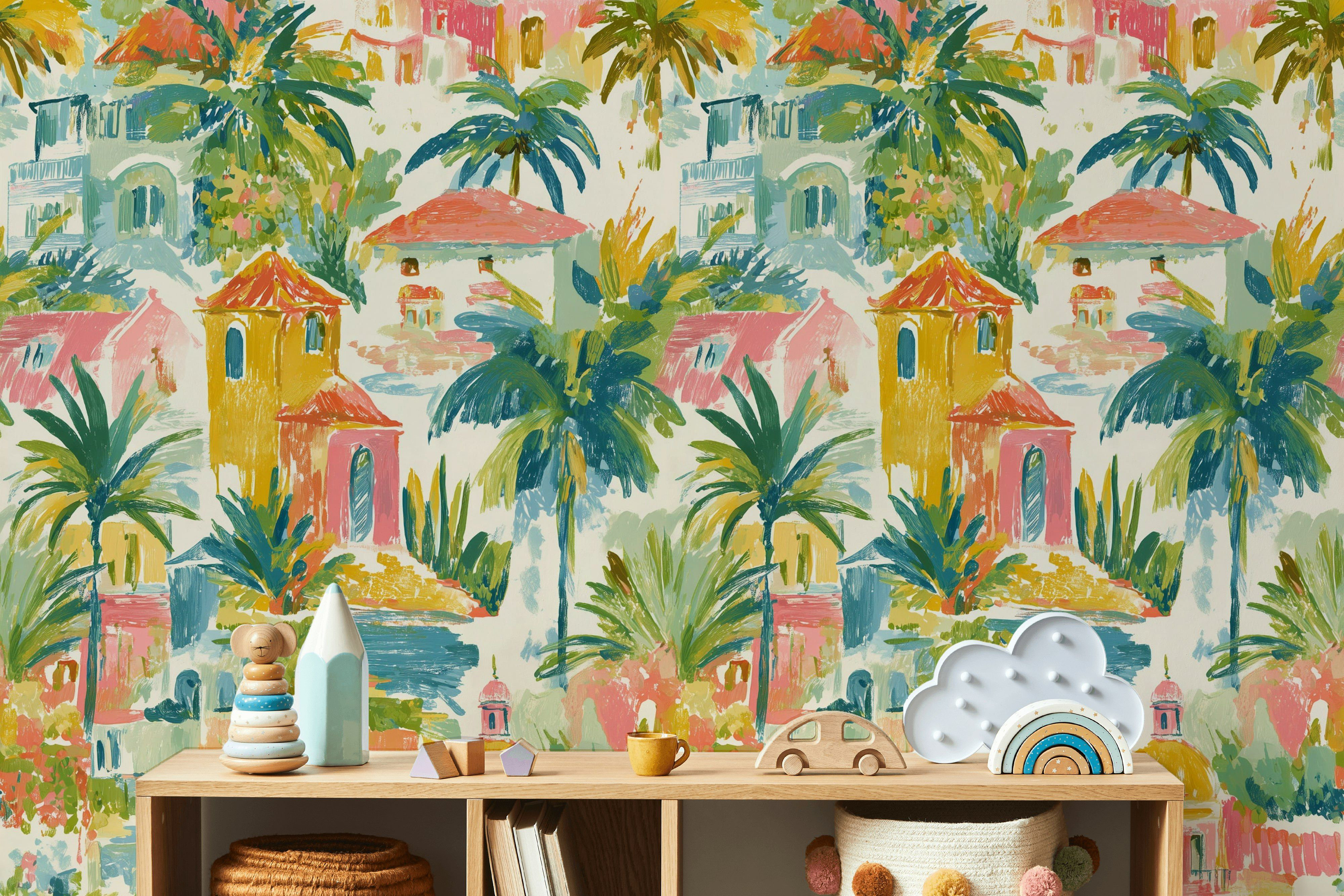 Lark Manor Mediterranean Village Wallpaper Removable Peel And Stick ...