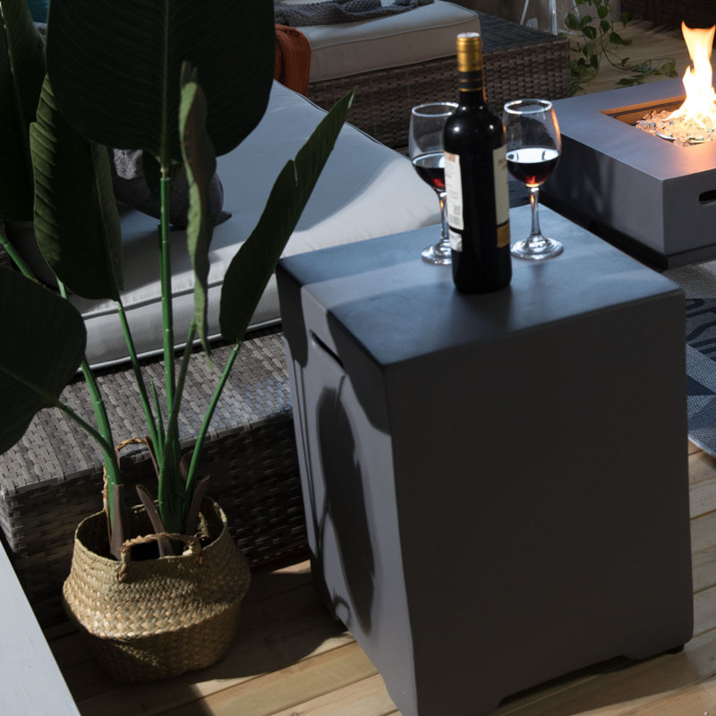 17 Stories Alaisha Fire Pit Propane Tank Cover, Side Table, End Table ...