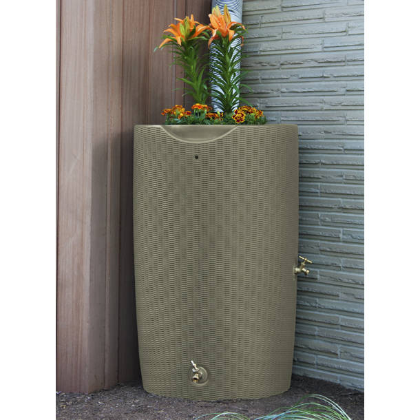 Good Ideas 50 Gallons Plastic Drainable Dual Overflow Planter Rain ...