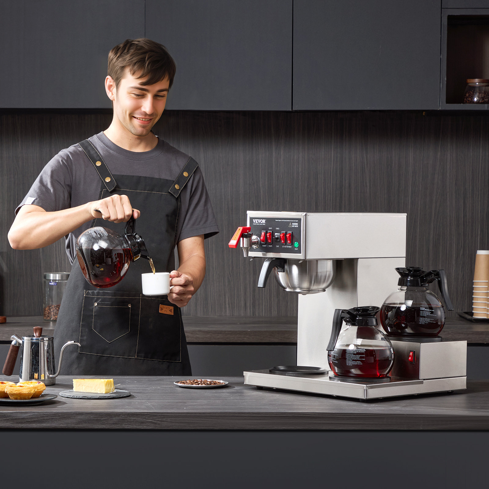 Stellweilan Tessberg 12 Cups Commercial Drip Coffee Maker with 3 Glass ...