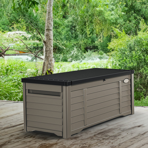 Edrosie Inc 120 Gallons Water Resistant Resin Lockable Deck Box ...