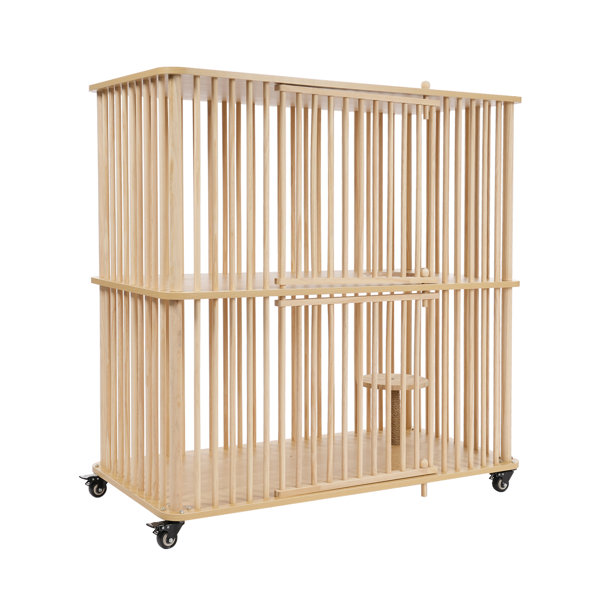 Archie & Oscar™ 2-Layer Cat Solid Wood Cage & Reviews | Wayfair