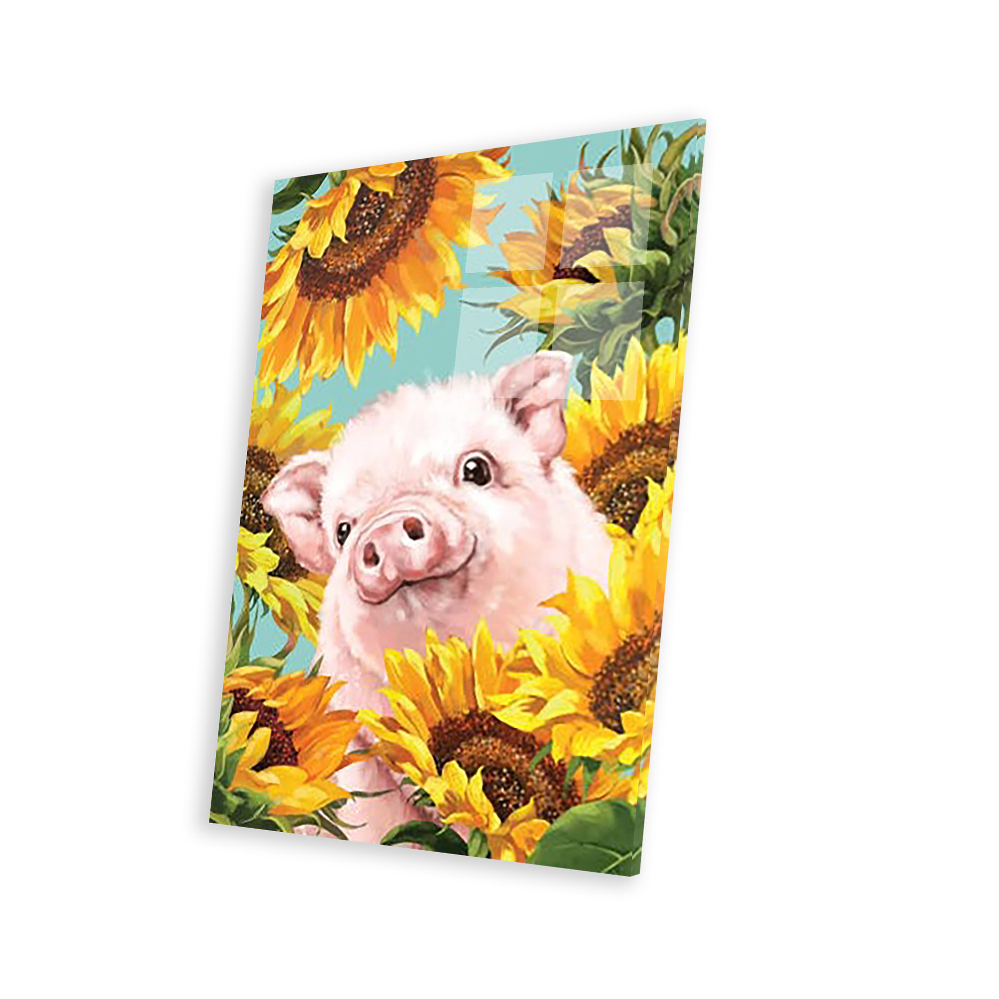 August Grove Baby Pig With Sunflower Print On Acrylic Glass - Wayfair ...