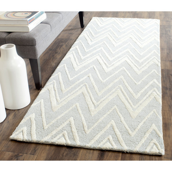 Ebern Designs Sanyla Hand Tufted Wool Chevron Rug & Reviews | Wayfair
