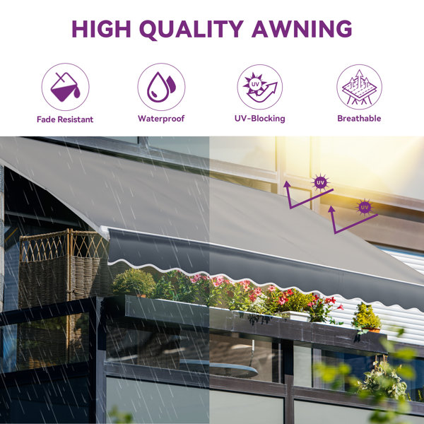 Edrosie Inc 158"W x 99"D outdoor Patio Manual Retractable Exterior ...