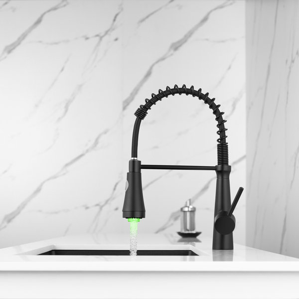 TONY'S APPLIANCES LED Kitchen Faucet with Pull Down Sprayer | Wayfair