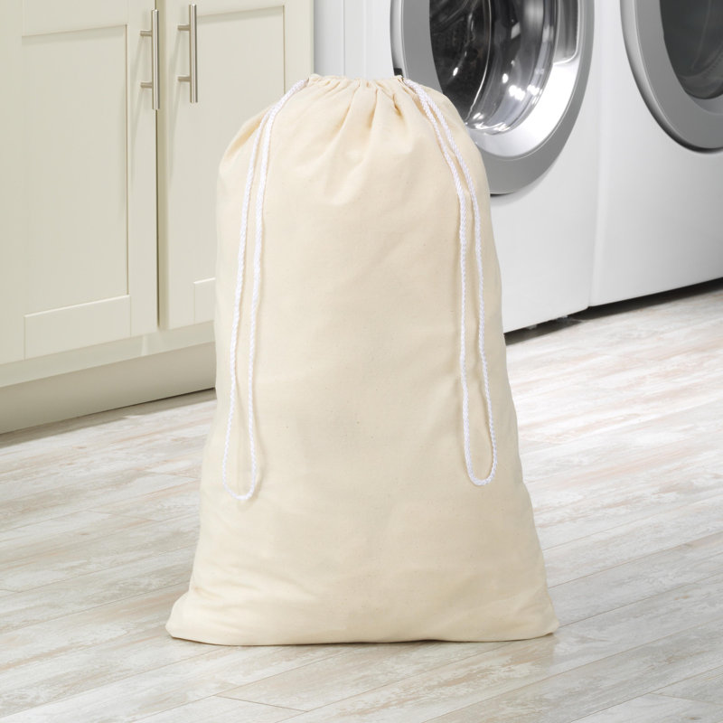 Whitmor Polycotton Drawstring Laundry Bag - Natural | Wayfair