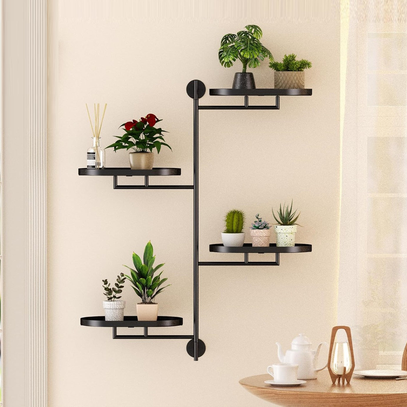 Latitude Run® 4-Tiered Oval Corner Plant Stand Holder, Black - Wayfair ...