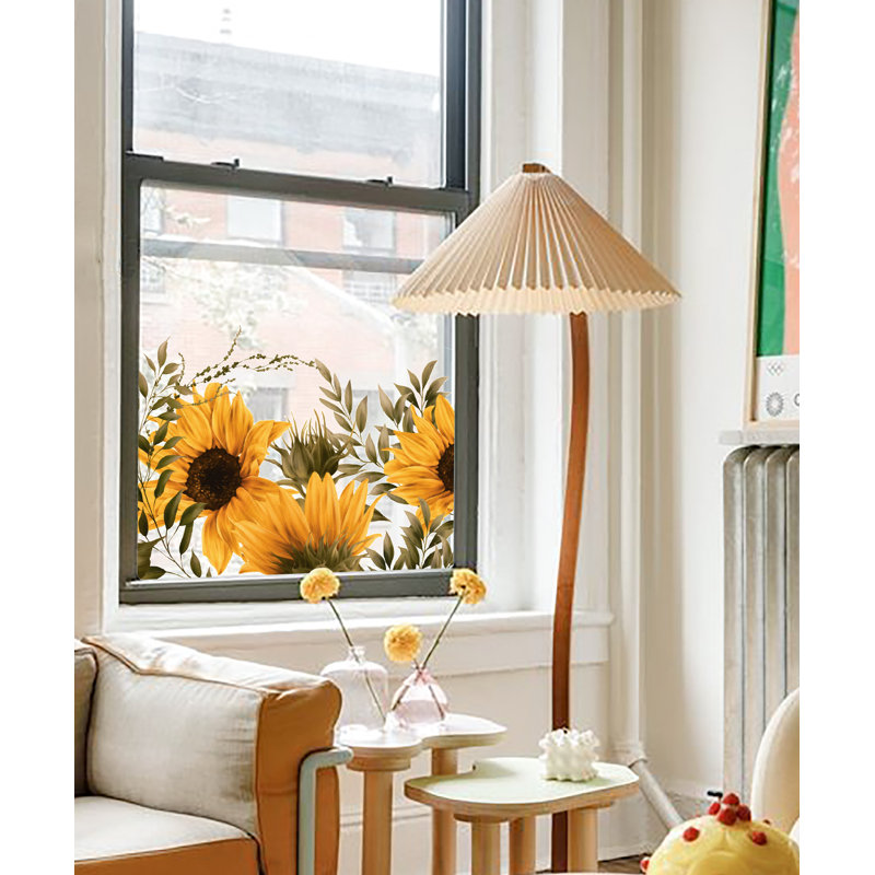 August Grove® Sunflowers Plants & Flowers Static Cling Window Decal ...