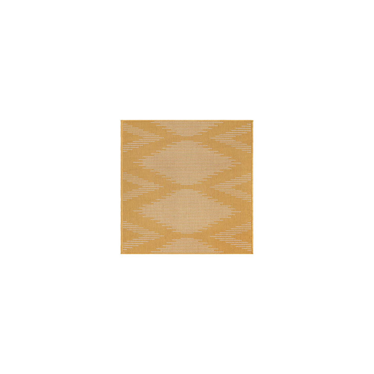 Union Rustic Yellow/White Indoor/Outdoor Rug | Wayfair