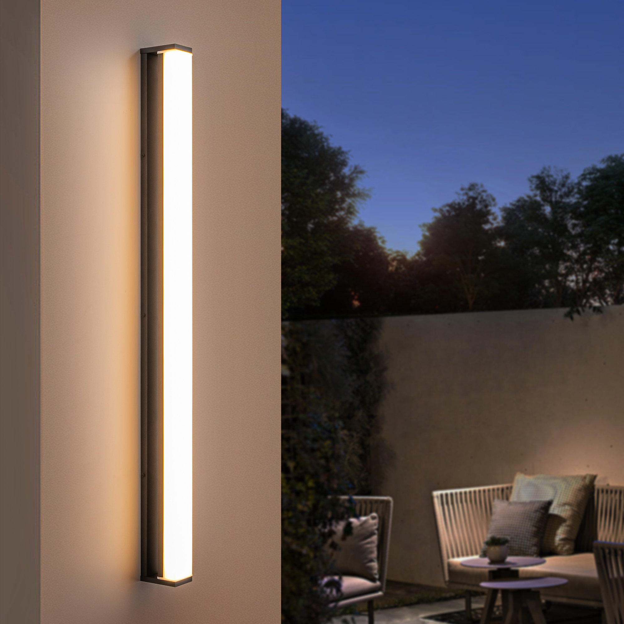 Latitude Run® 39.3'' Barde Slender Sideway Outdoor Hardwired Bar Wall ...