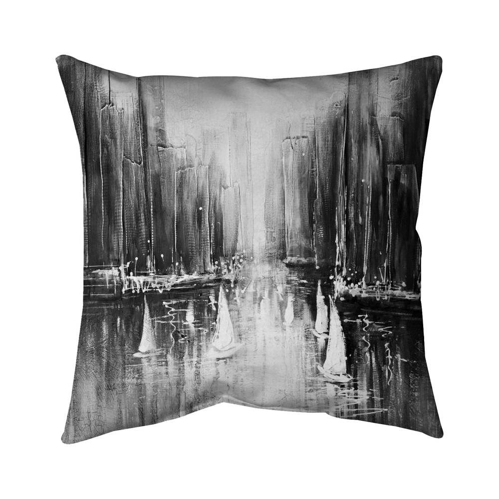 Begin Edition International Inc. Grayscale boats on the water - 18"x18 ...