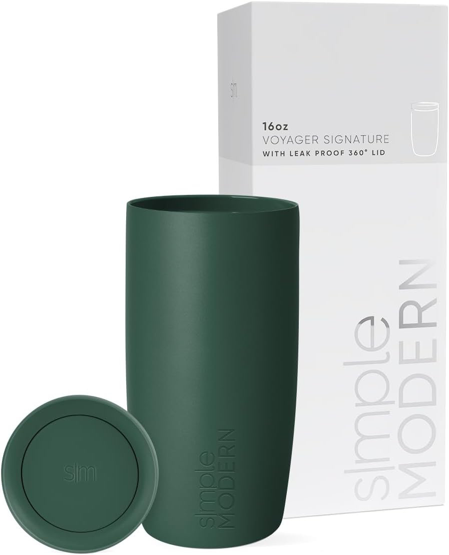 INKEDZ Simple Modern Travel Coffee Mug Tumbler with 360 Lid | Ceramic ...