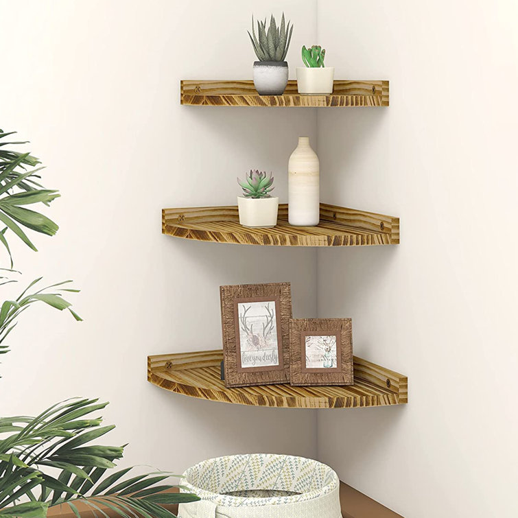 Union Rustic Soroka 3 Piece Solid Wood Corner Shelf | Wayfair.co.uk