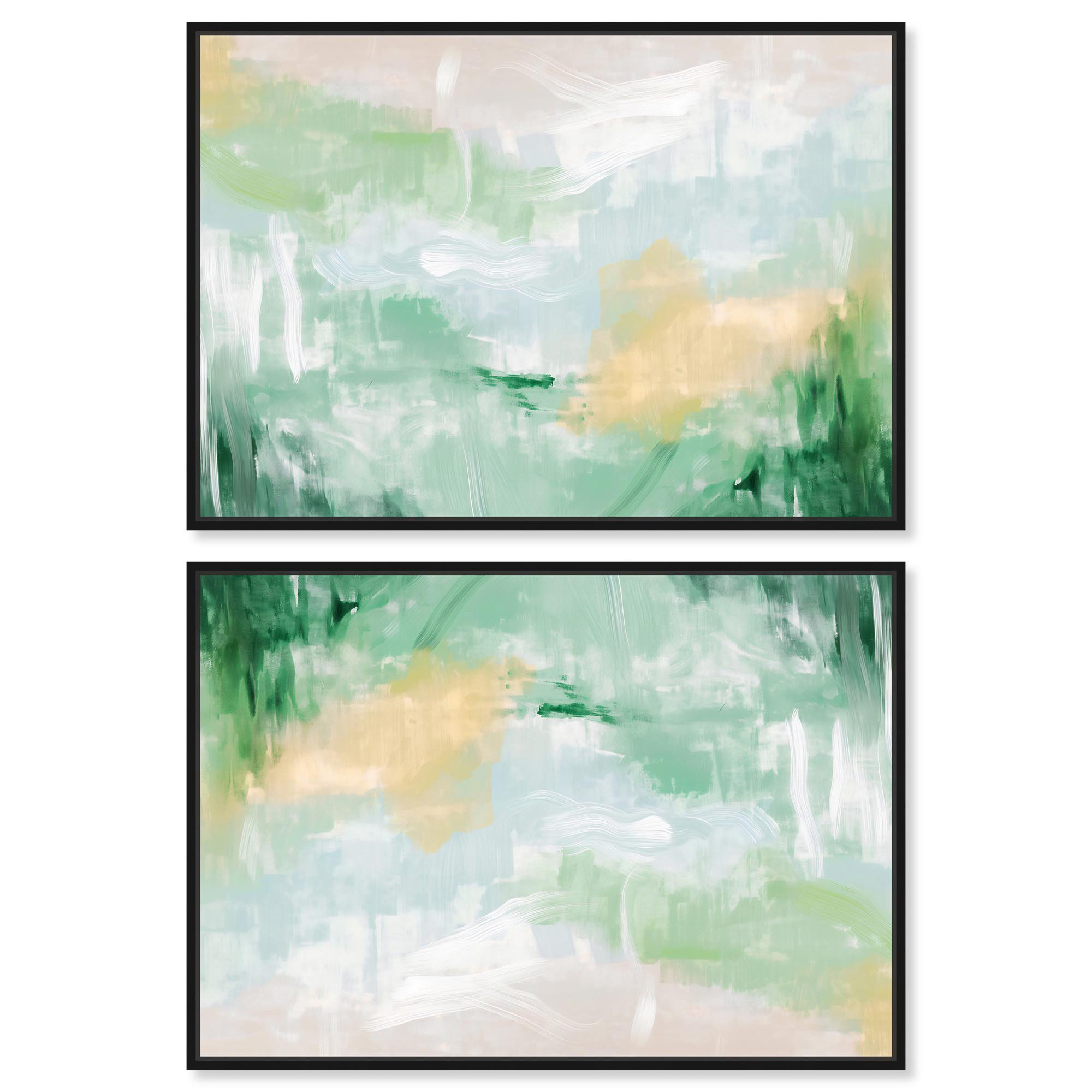 Art Remedy Double Green II Set Canvas Dopamine Decor by Art Remedy ...