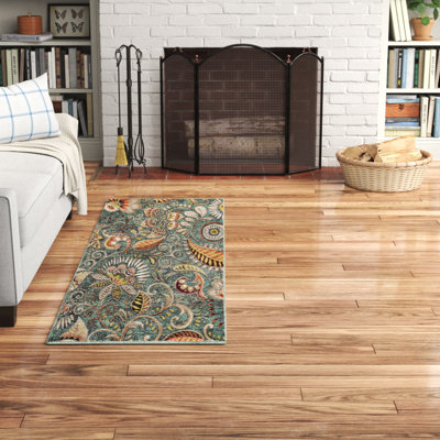 Charlton Home® Kasturi Performance Seafoam Green Rug & Reviews | Wayfair