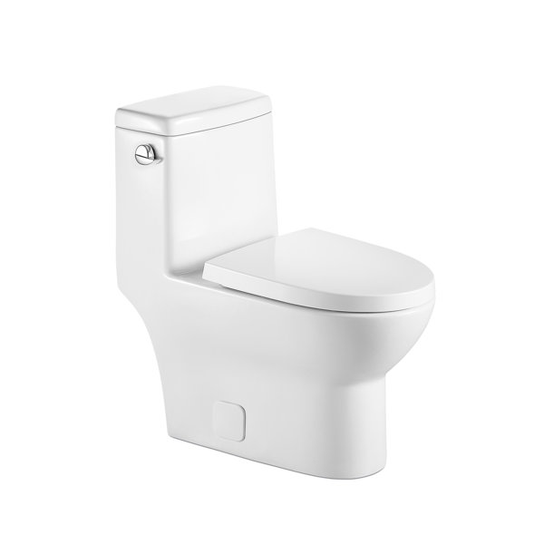 GhomeG Cyclone Flush One Piece Toilet Dual Flush Comfort Seat Ivory ...
