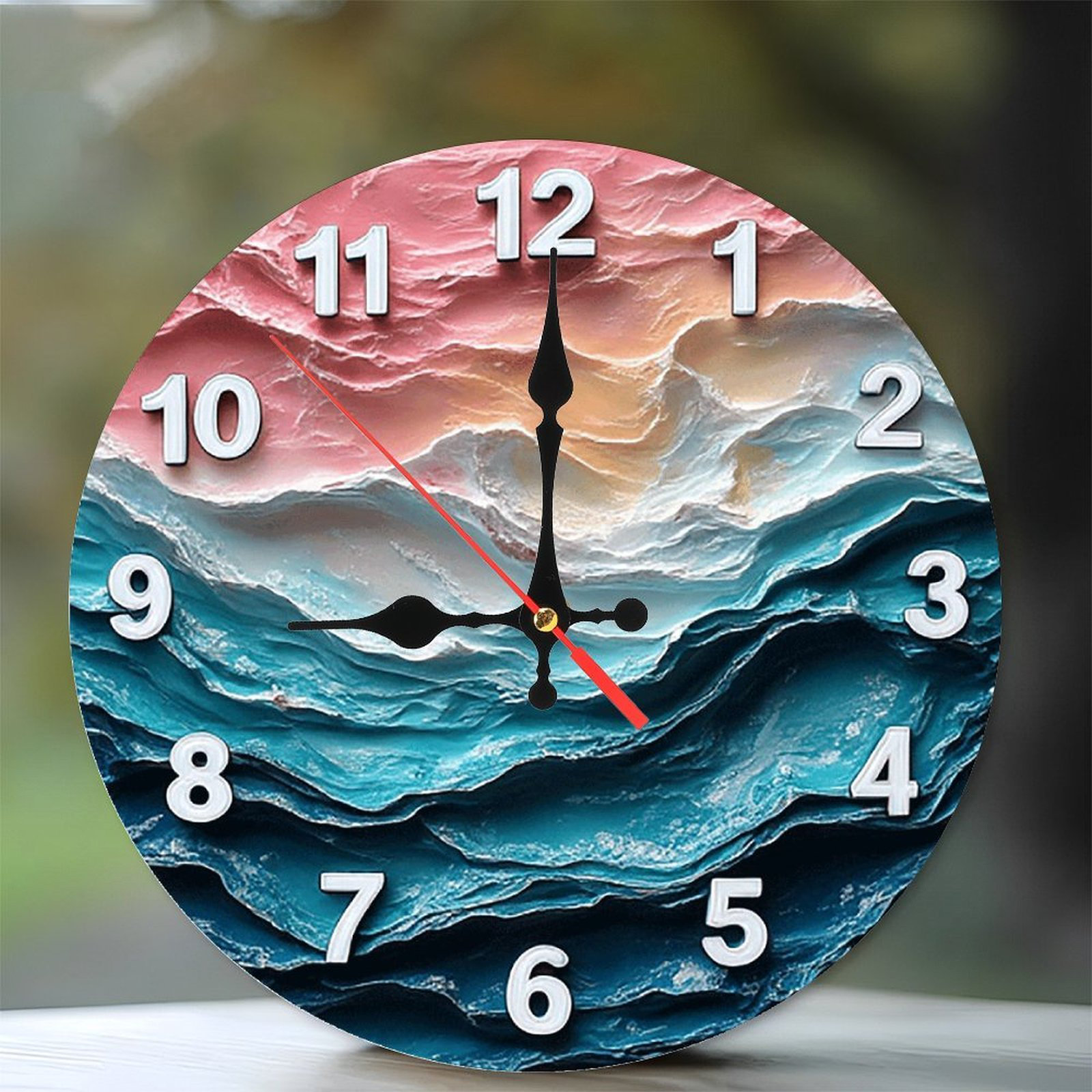 Dovecove Ocean Wave Wall Clock Textured Decor | Wayfair