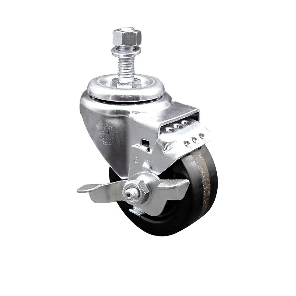 Service Caster 3.5 Inch_Phenolic Wheel Swivel ½ Inch Threaded Stem ...