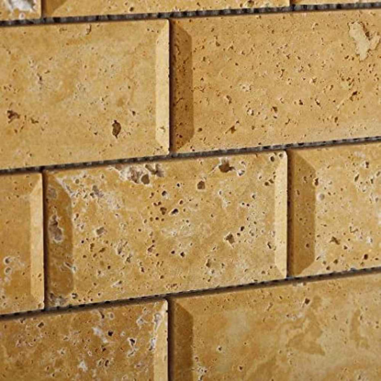 Stone & Tile Shoppe, Inc. Sienna Beveled Travertine Brick Joint Mosaic ...