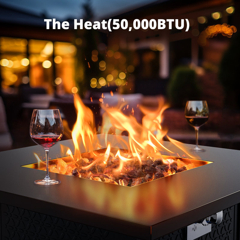 Furnimics 28 in Fire Pits Outdoor Gas Fire Pit, 50,000 BTU Steel Fire ...