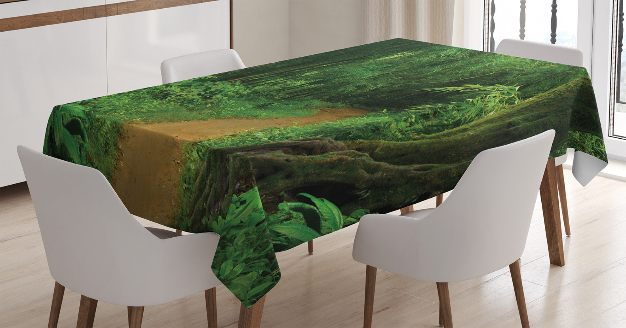 East Urban Home Tropical Tablecloth, Tropical Jungle Forest Trees ...