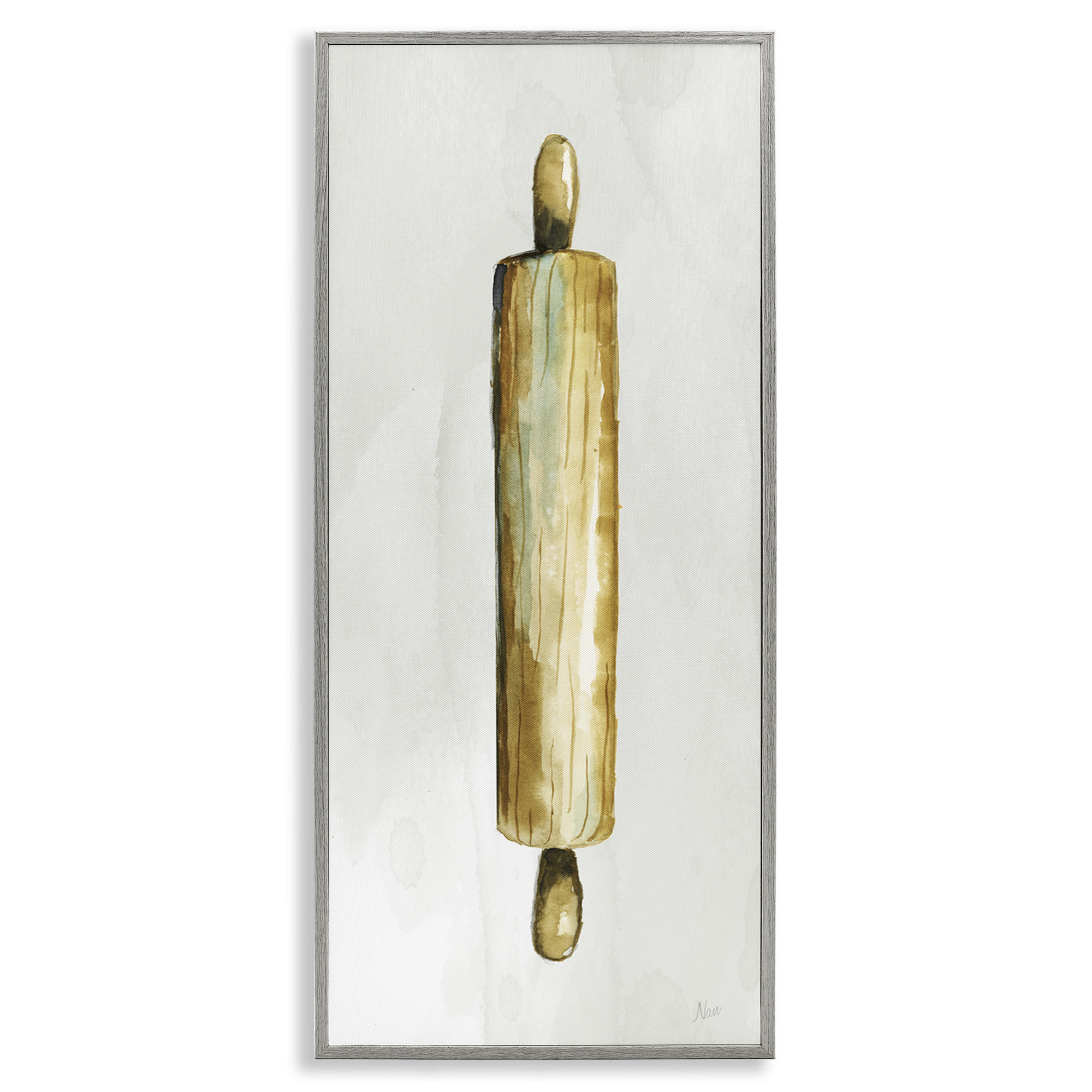 Ophelia & Co. Rustic Rolling Pin Gray Framed Giclee Art by Nan | Wayfair