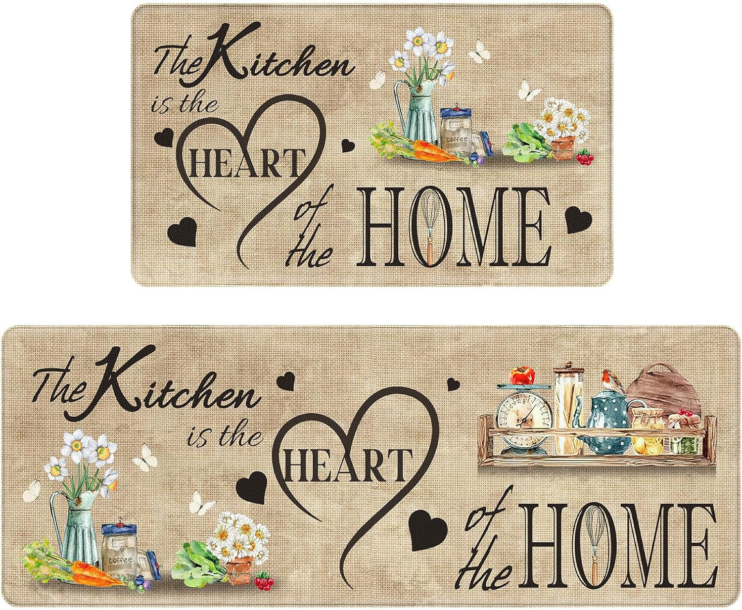 Rosalind Wheeler 2 Pieces Kitchen Rugs, 47"x17"+29"x17" | Wayfair