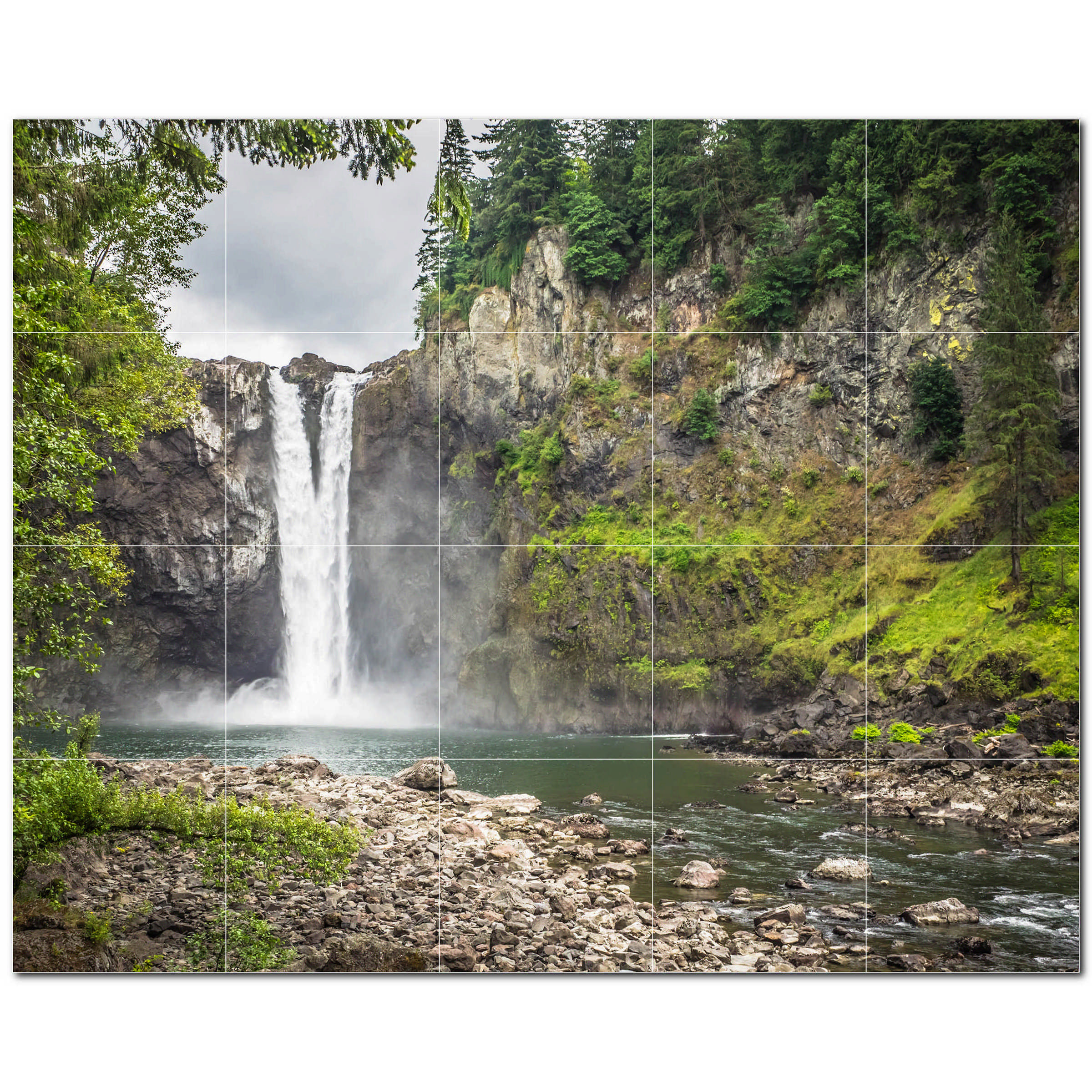 Picture-Tiles.com 60" x 48" Ceramic Waterfalls Photo Decorative Mural ...