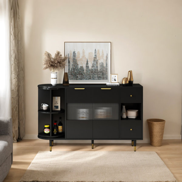Mercer41 Rotating Storage Cabinet With 2 Doors And 2 Drawers | Wayfair