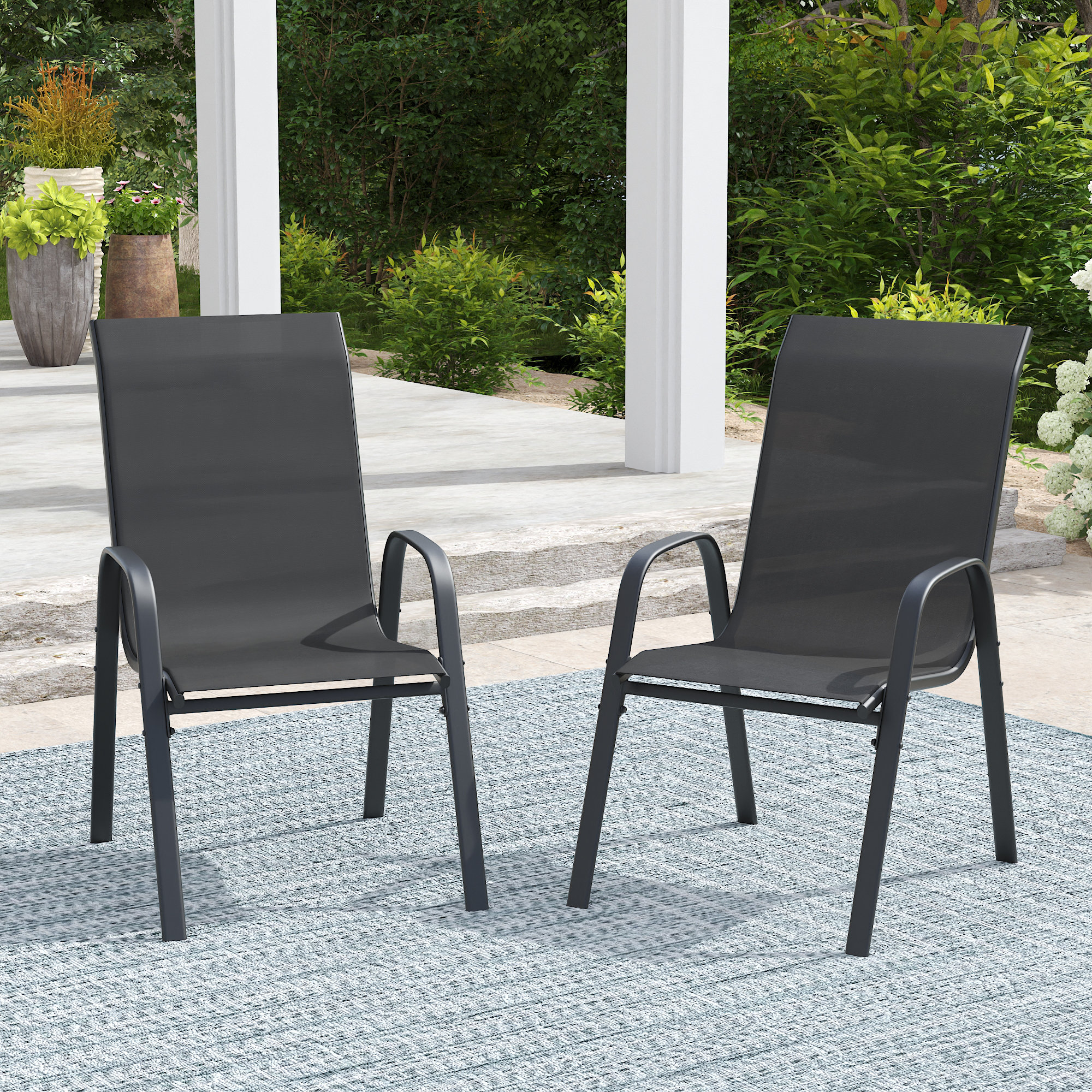 Lark Manor Stackable Patio Dining Chairs - Wayfair Canada