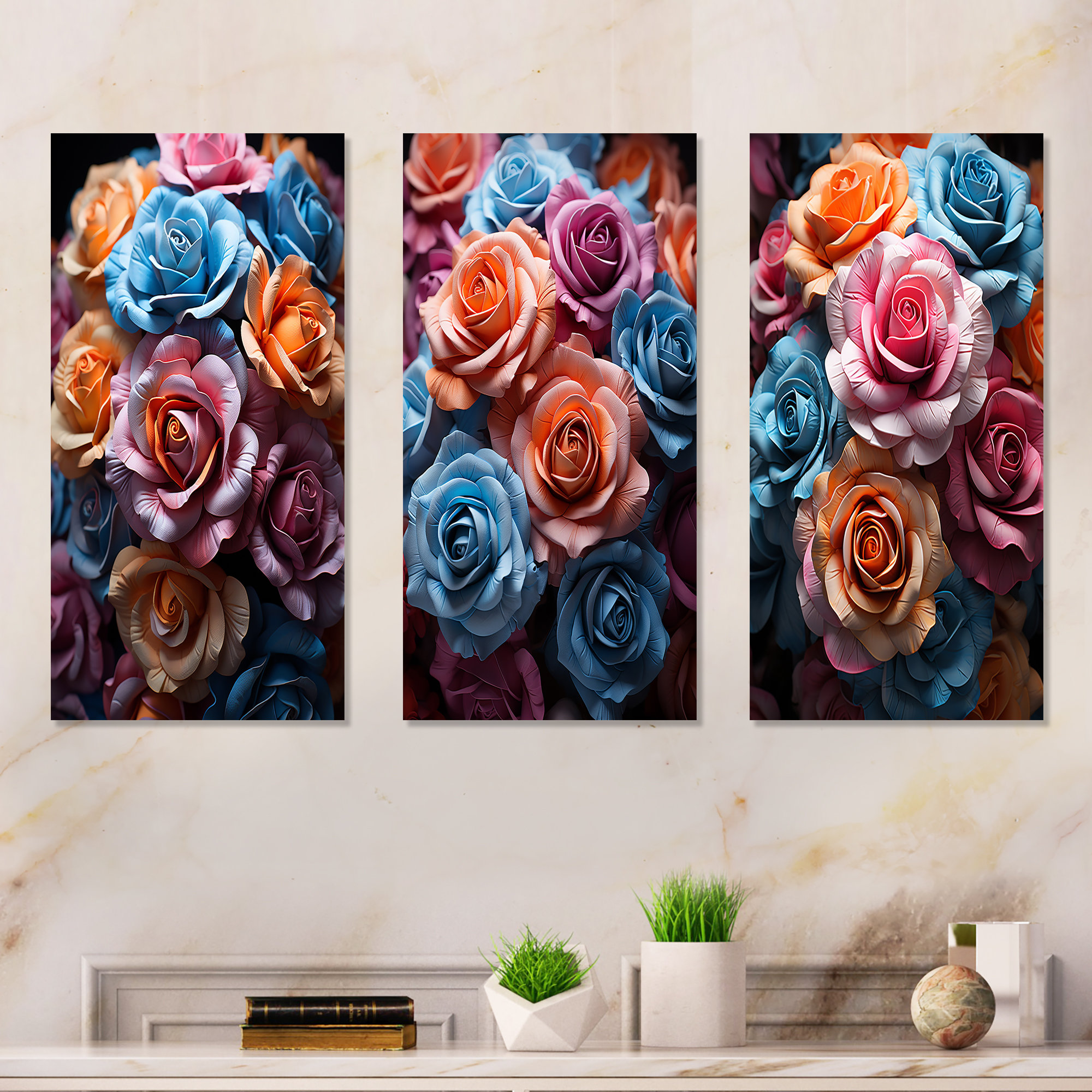 Dakota Fields Abstract Roses Exploded Beauty - Roses Canvas Wall Art ...