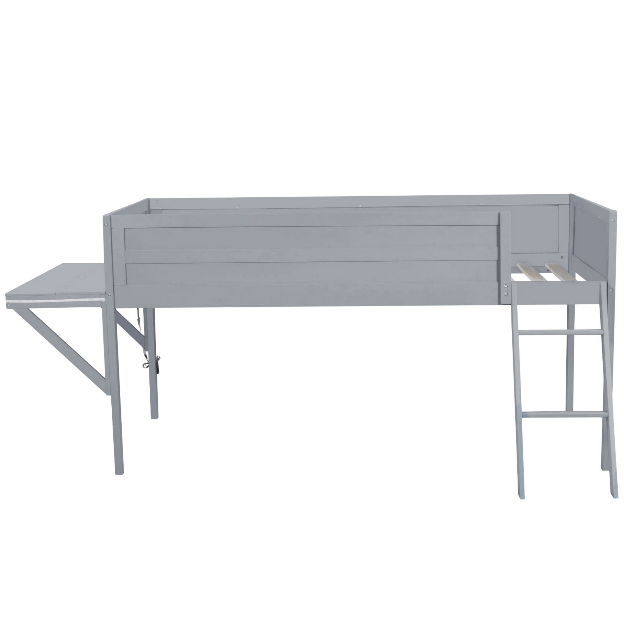 Latitude Run® Wood Gaming Loft Bed With Desk And LED | Wayfair