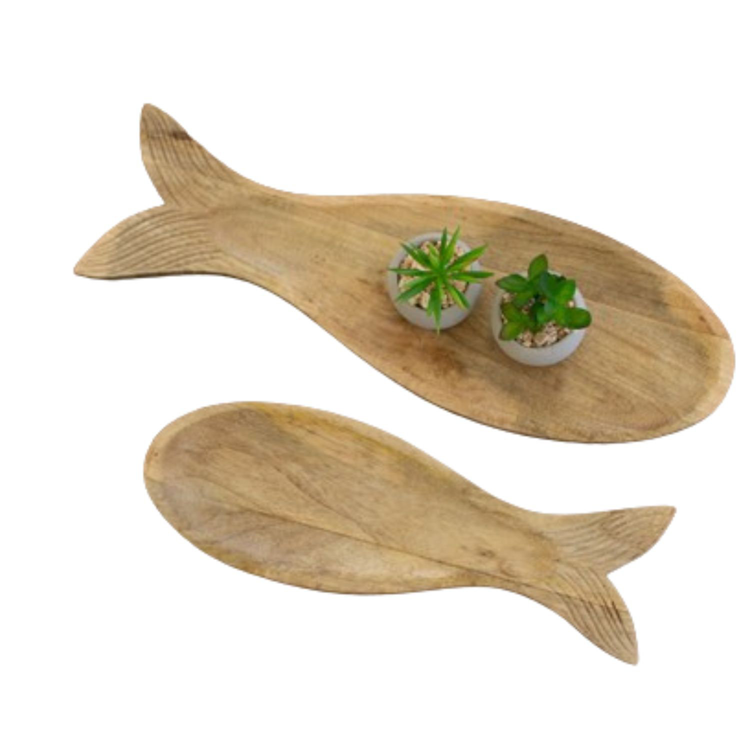Rosecliff Heights SET OF TWO CARVED WOODEN FISH PLATTERS #2 - Wayfair ...