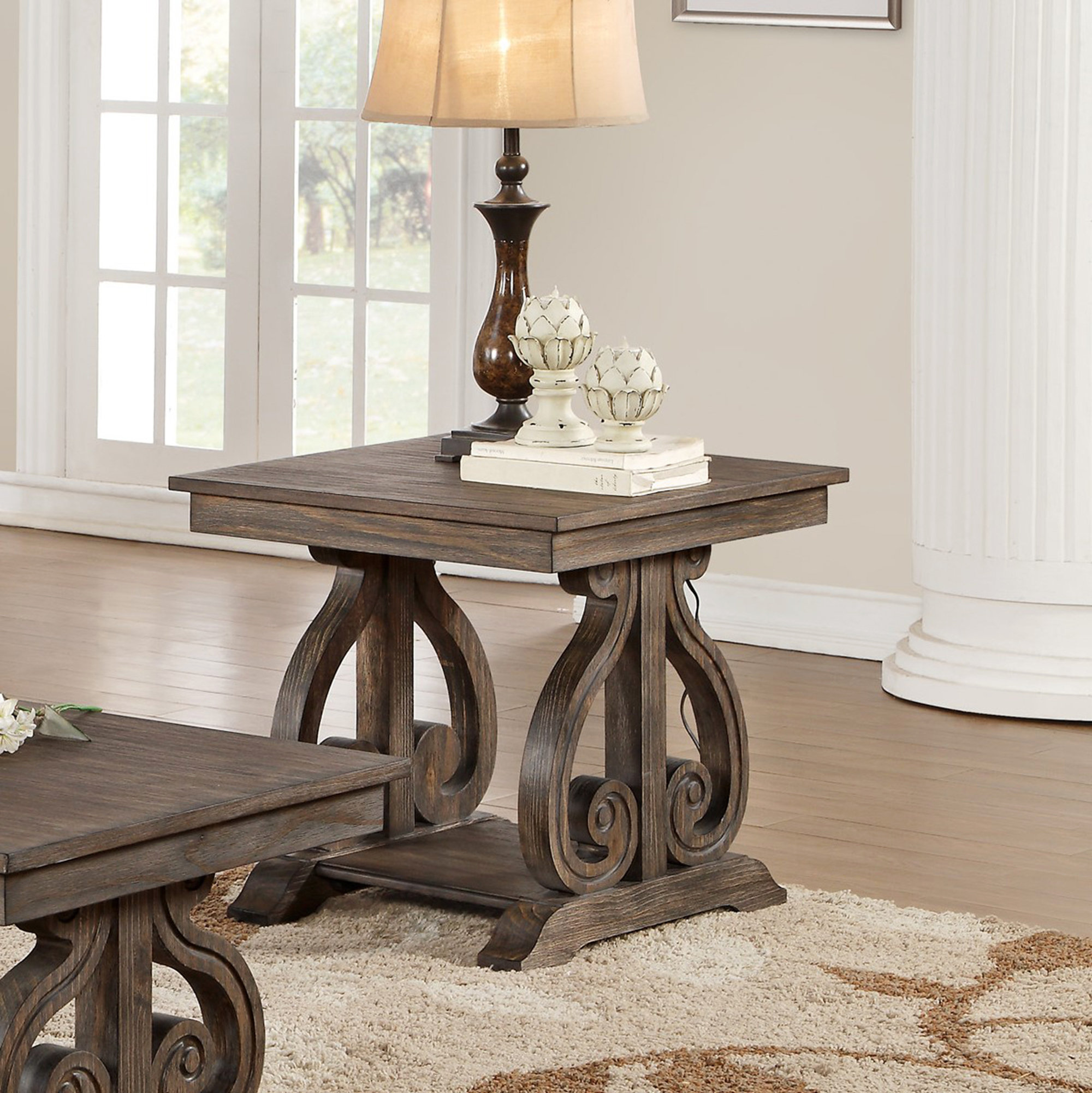 Astoria Grand Classic Traditional End Table with Bottom Shelf and ...